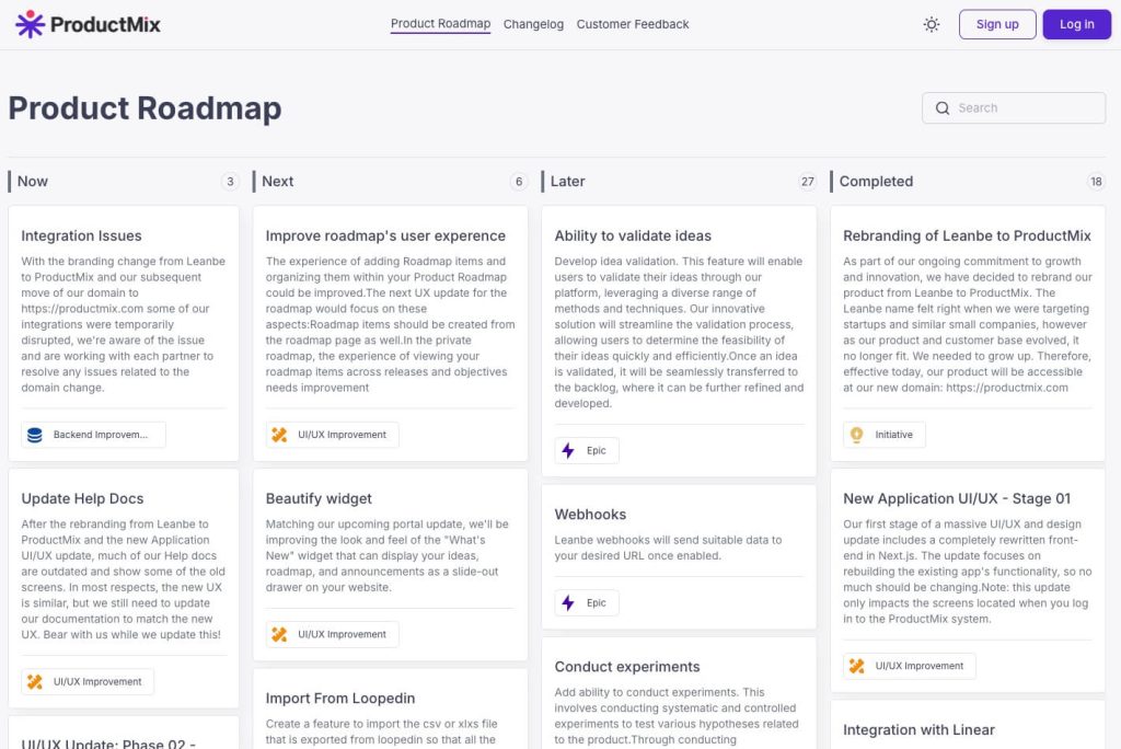 Product Portal & Website Widget Layouts - ProductMix